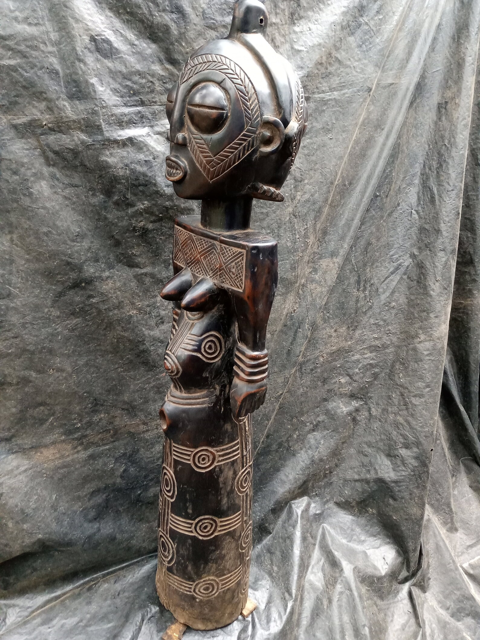 2-sided Vintage Trumpet Buyu Tribe Carved Wood Original DRC - Etsy