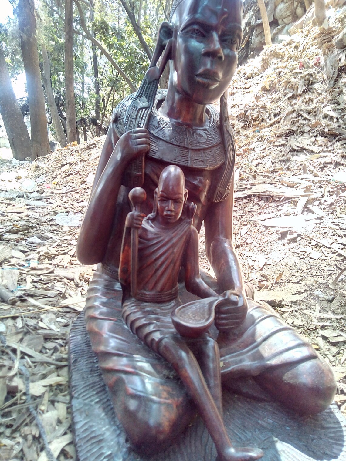 Original 1-Piece Solid Rosewood Kamba Woman And Child | Etsy