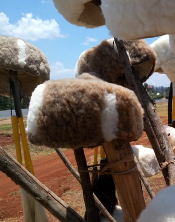 Natural Merino Sheep Skin Lamb Wool Hat Cap Ear Flaps Soft | Etsy