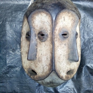 Original Vintage Rega Tribe "two Faces" Tribal Mask DRC Africa ...