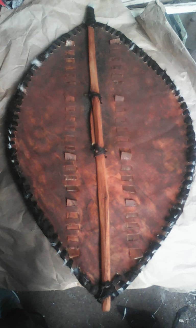Original Zulu Warriors Shield Fully-functional Black Brown & White ...