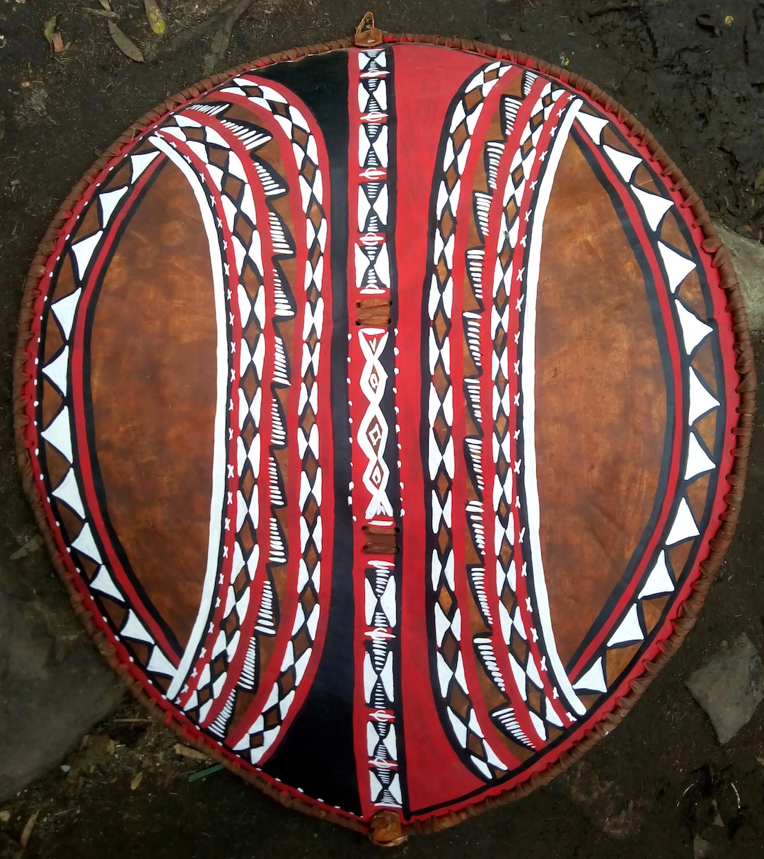 Original Maasai Shield Fully-functional Handpainted Cowhide Leather ...