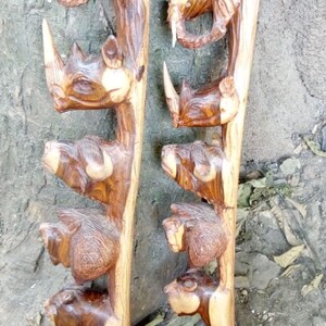 Rosewood Big 5 Animals Original Kamba Tribe Art Kenya Africa Table ...