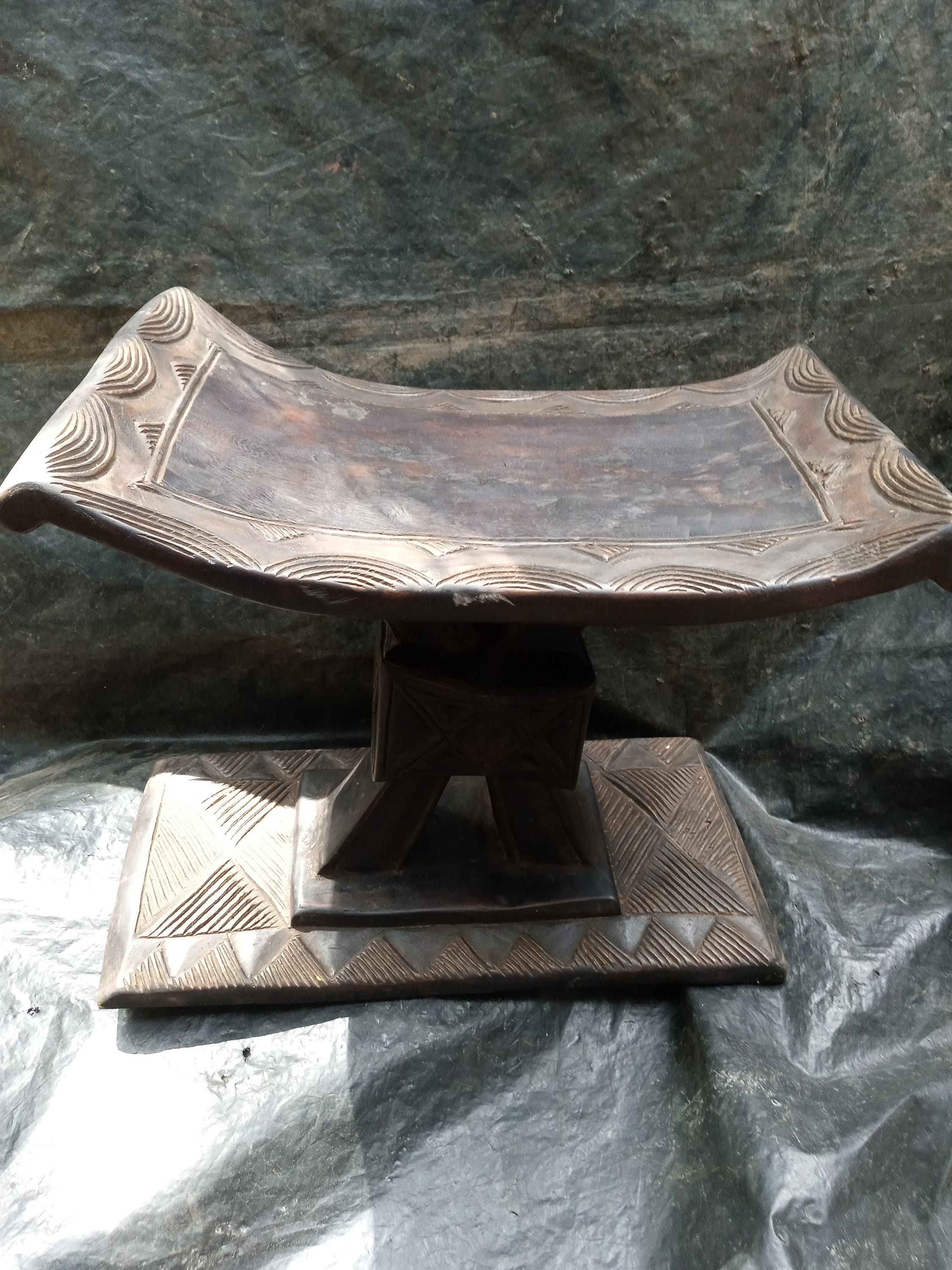 Vintage Ghana Ashanti Stool USED Old Handcarved Solid Hardwood With ...