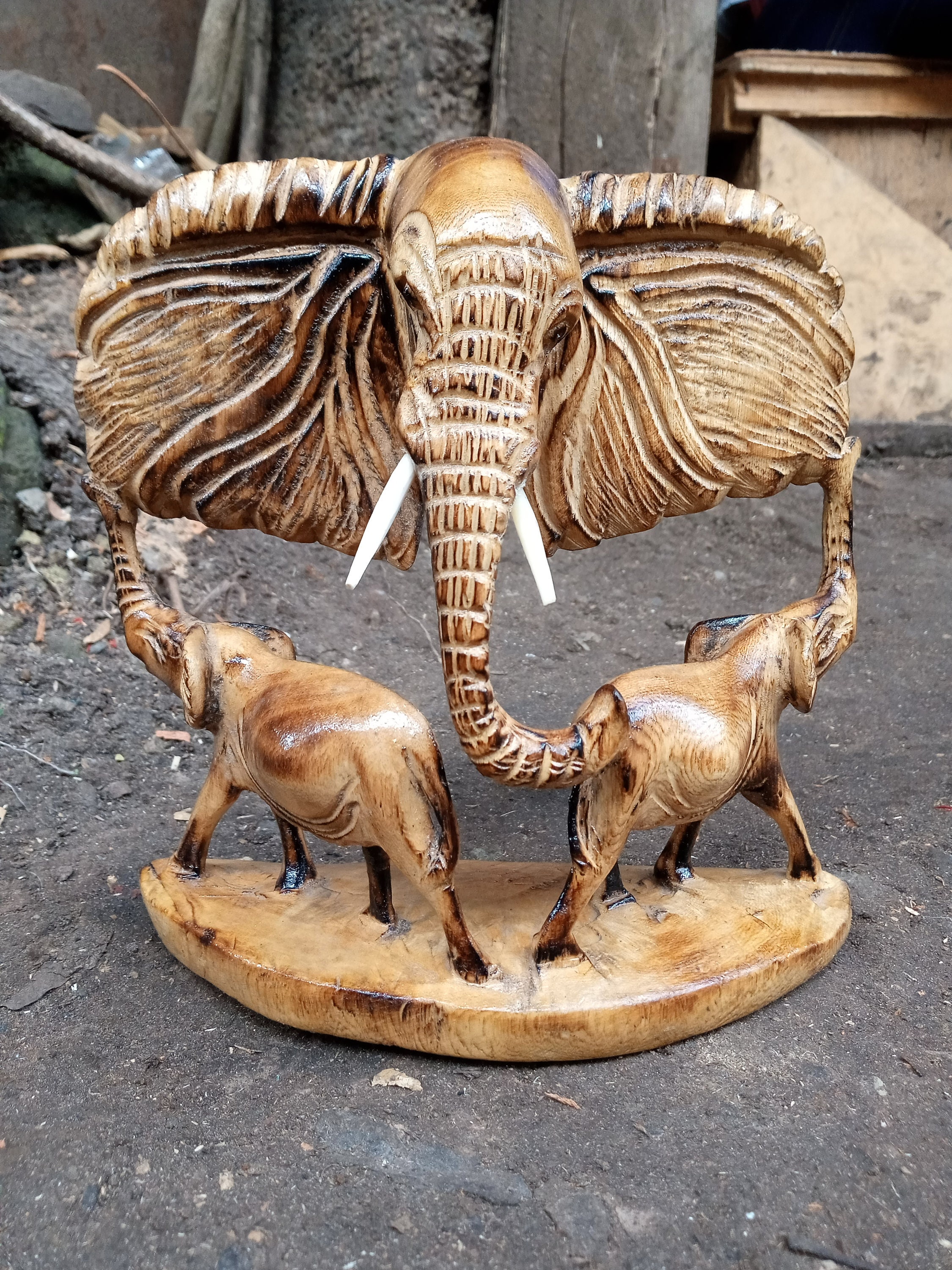 Kamba Tribal Plaque Elephant Mask Kenya Africa Olivewood - Etsy