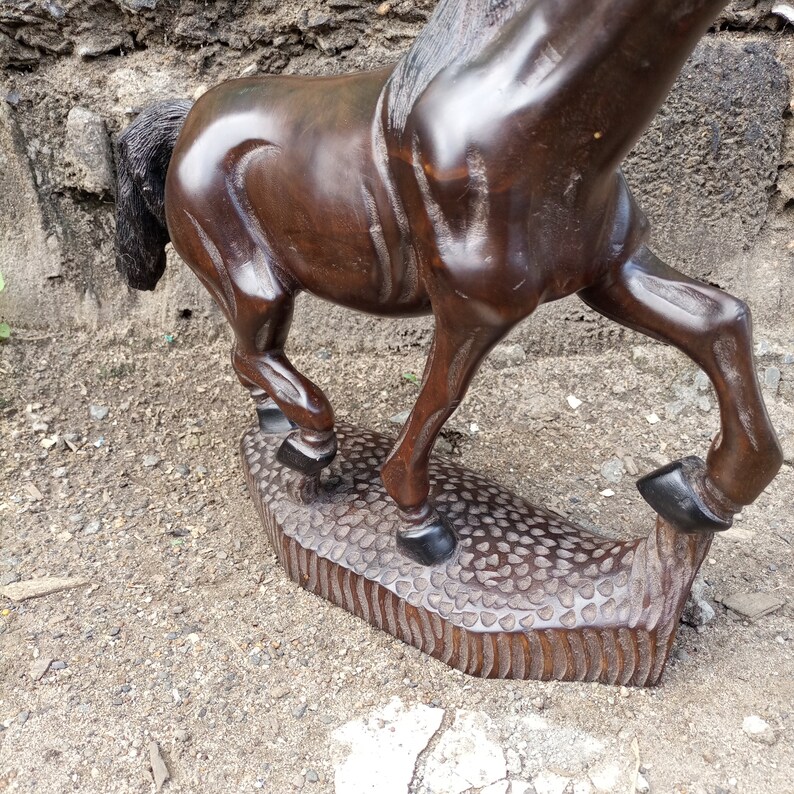 Dancing Wild Horse Original Kamba Animal Art Jacaranda Wood Kenya ...