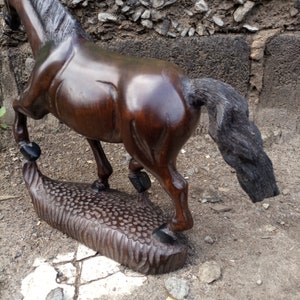 Dancing Wild Horse Original Kamba Animal Art Jacaranda Wood Kenya ...