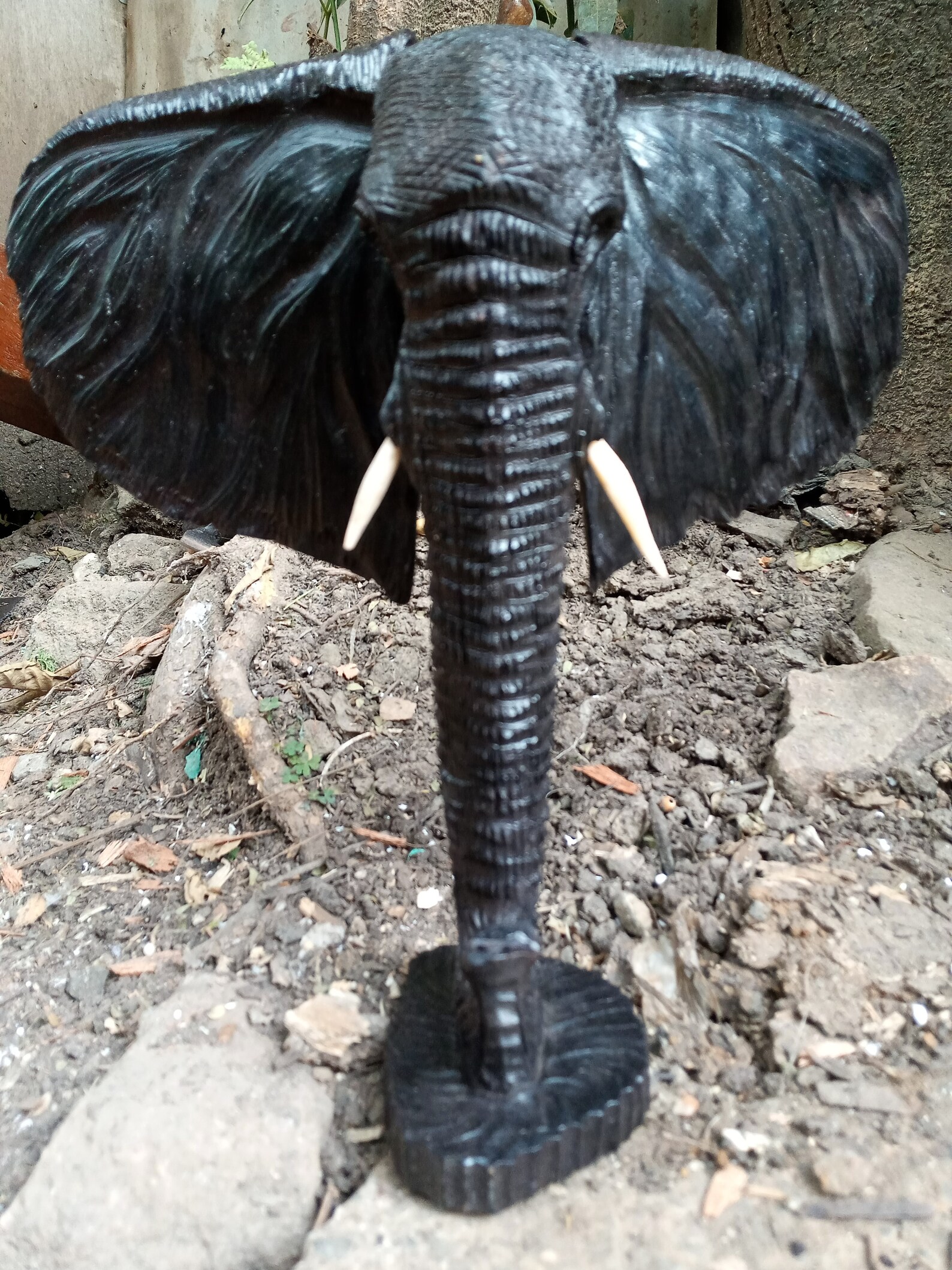 Standing Elephant Head Mask Kamba Tribe Kenya Africa Black or Rose Wood ...