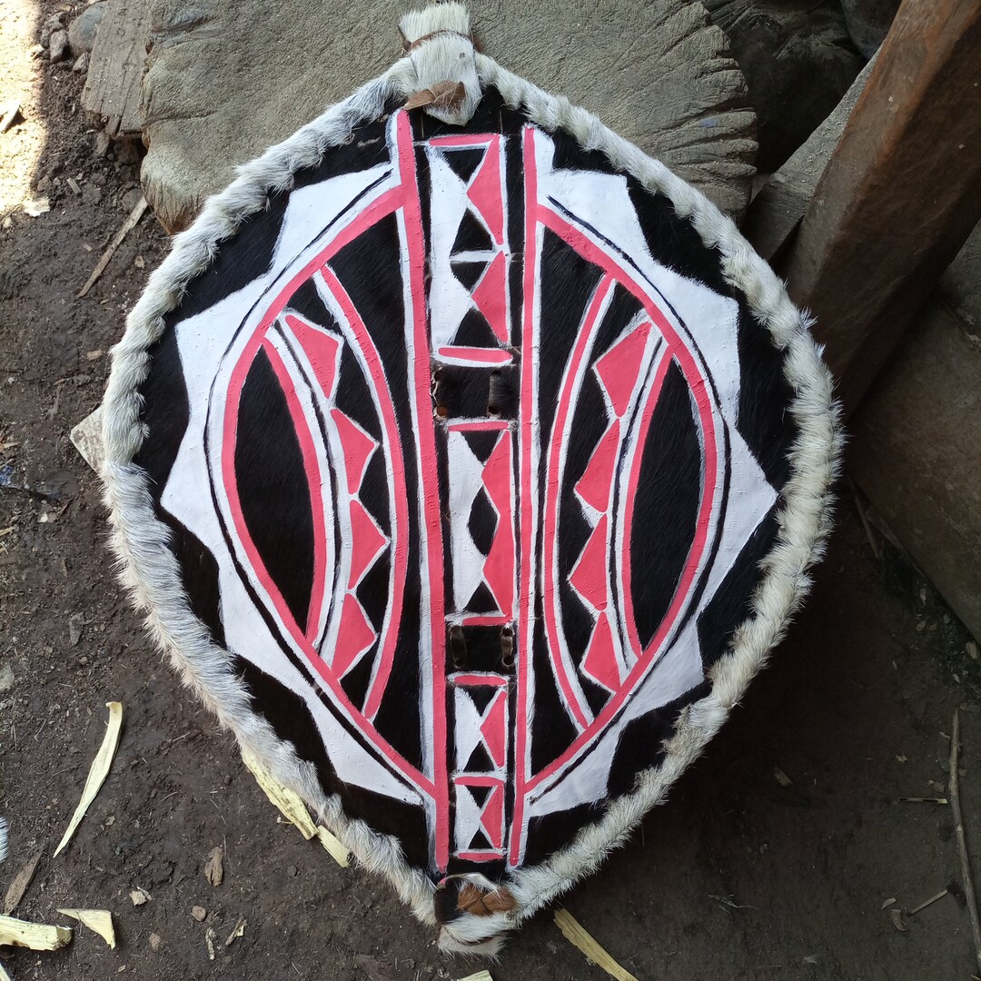 Original Maasai Shield Fully-functional Cowhide Leather Handmade Kenya ...