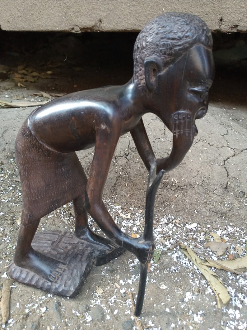 Maasai Elder Carved Blackwood Rosewood Original Kamba Tribal Art Kenya ...