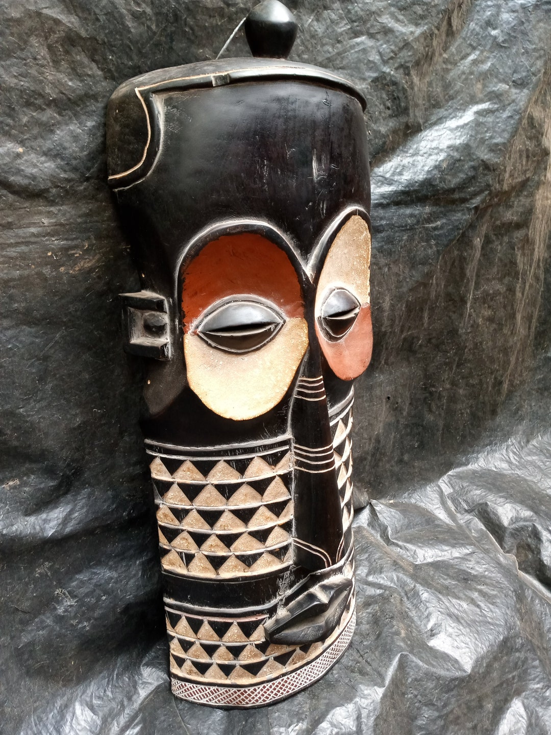 Original Pende Tribe Vintage Tribal Mask Checkering Wall Hanging USED ...