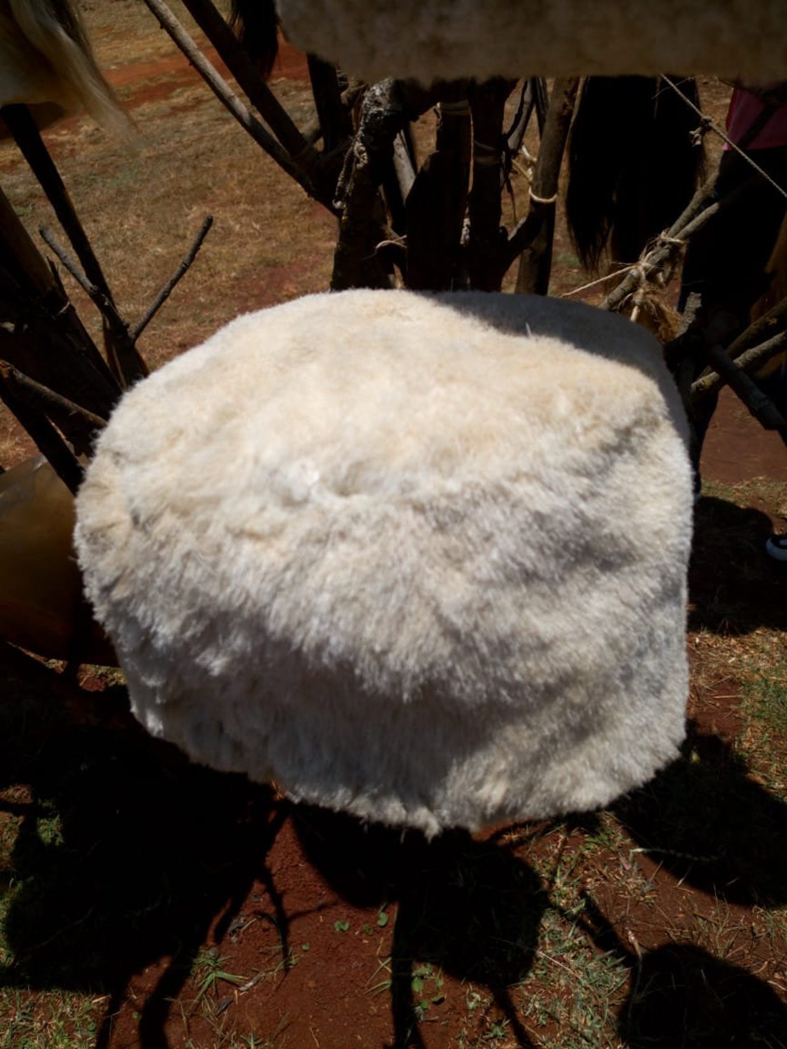 Natural Merino Sheep Skin Lamb Wool Hat Cap Ear Flaps Soft Warm African ...