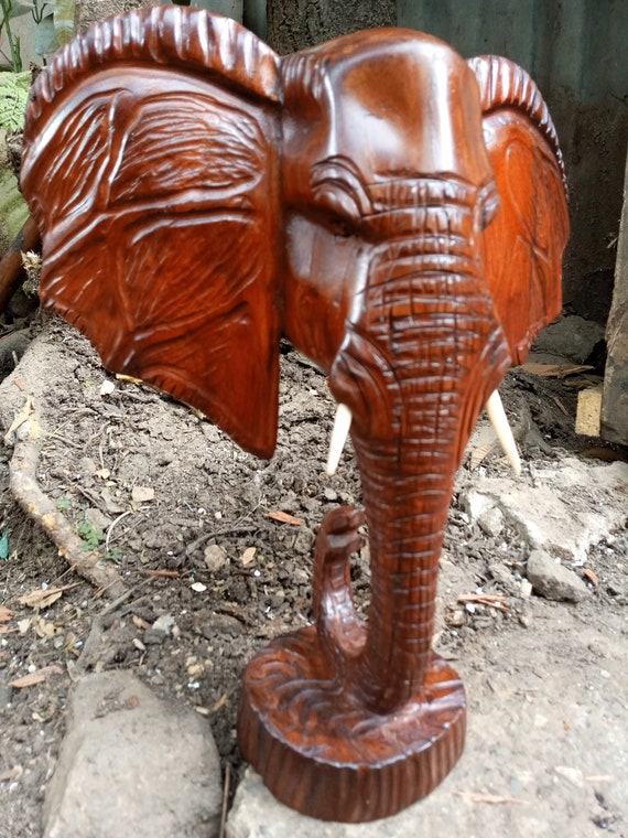 Standing Elephant Head Mask Kamba Tribe Kenya Africa Rosewood - Etsy