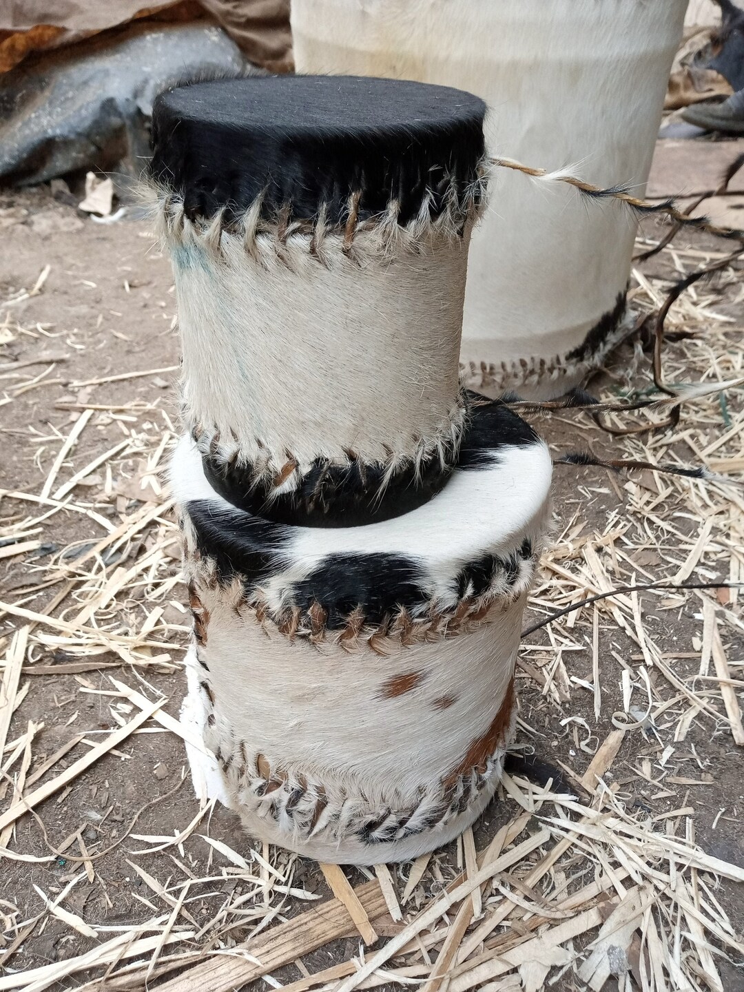 Double Water Drum Playable Original Cowhide Leather Fully Functional ...