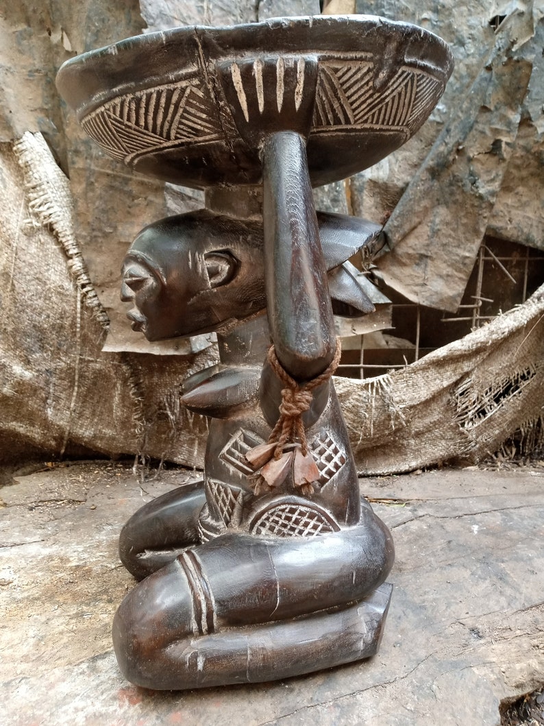 DRC Tabwa Tribe Stool Chair Solid 1-piece Hardwood African - Etsy