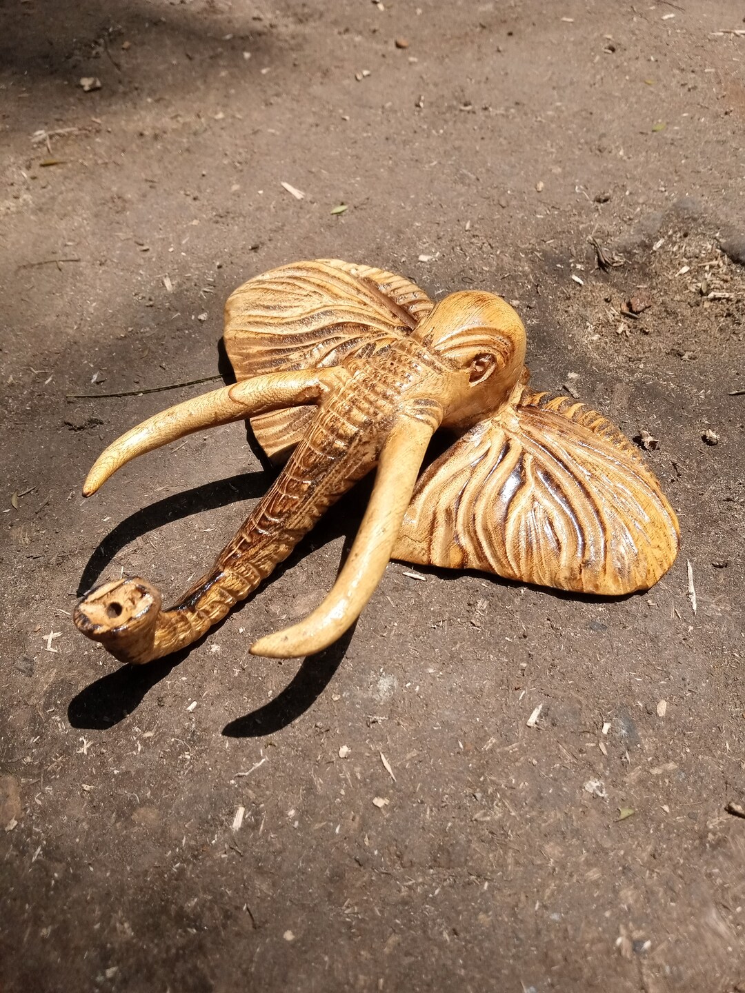 Kamba Tribal Plaque Elephant Mask Kenya Africa Jacaranda Wood Carving ...