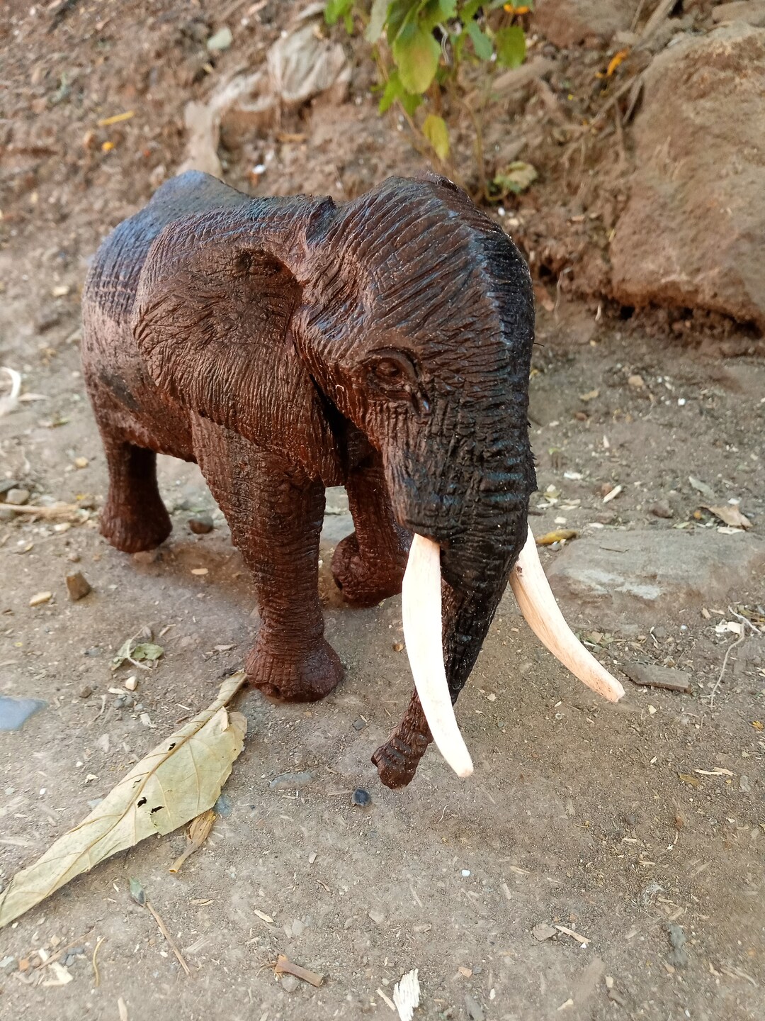 Blackwood Standing Elephant Kamba Tribe Kenya Africa Home Office Wood ...