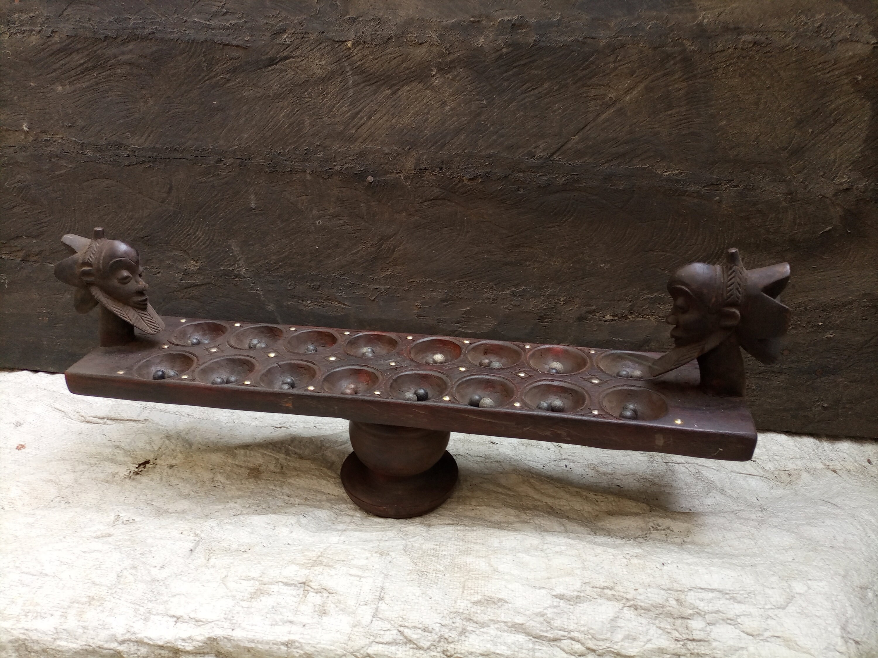 Original Wood Bao Game Set With Carved Faces Luba Tribe DRC - Etsy