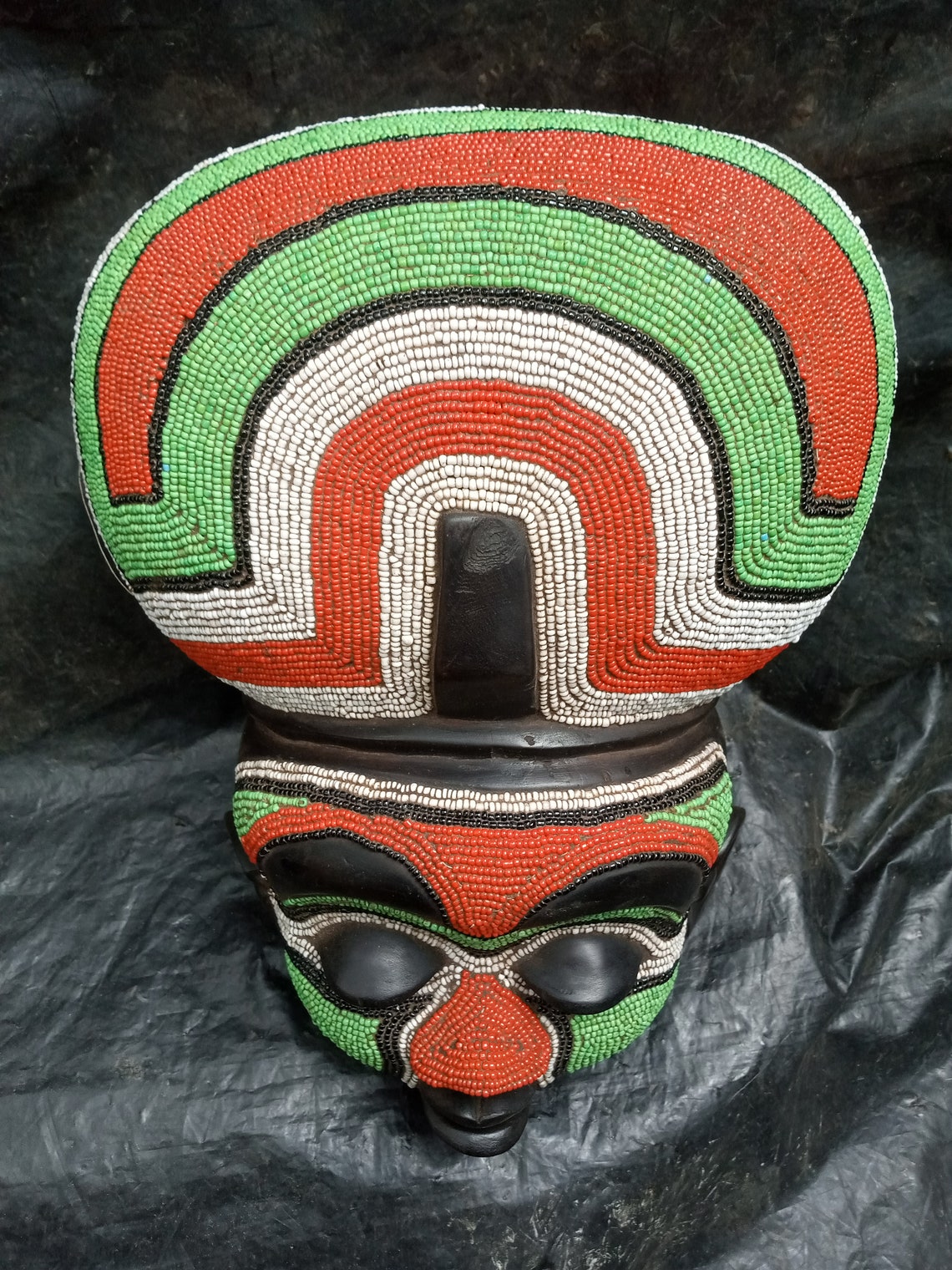 Vintage Lualua Tribe Beaded Striped Rasta Mask DRC Africa | Etsy