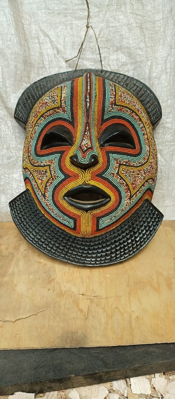 Beaded Tabwa Tribal Mask DRC Africa Decorative Original Wood - Etsy