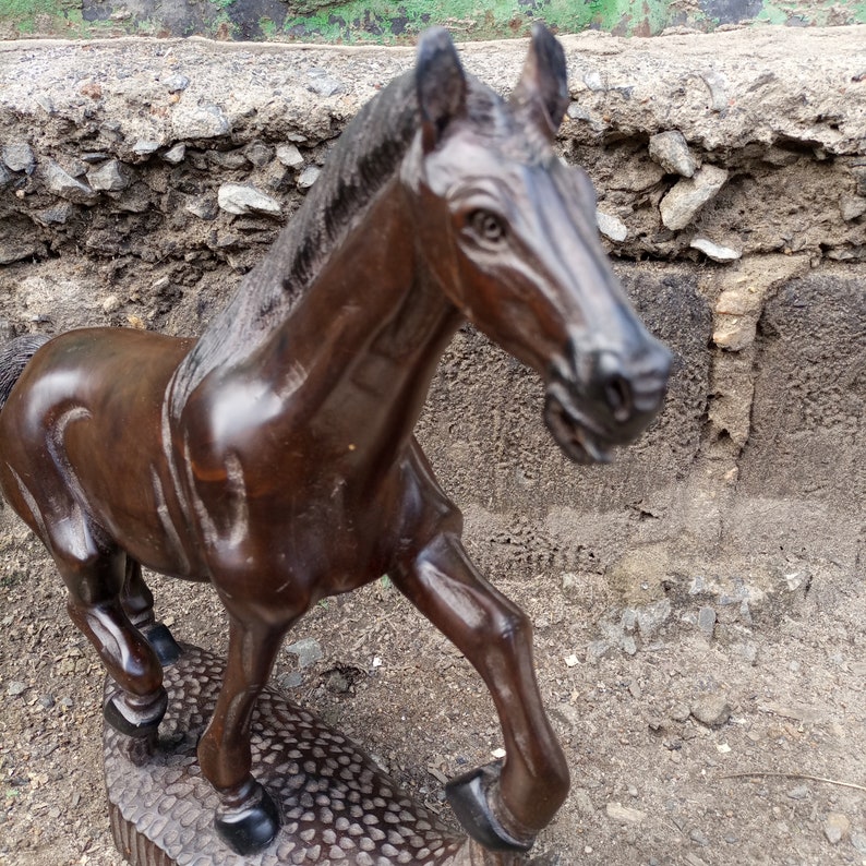 Dancing Wild Horse Original Kamba Animal Art Jacaranda Wood Kenya ...