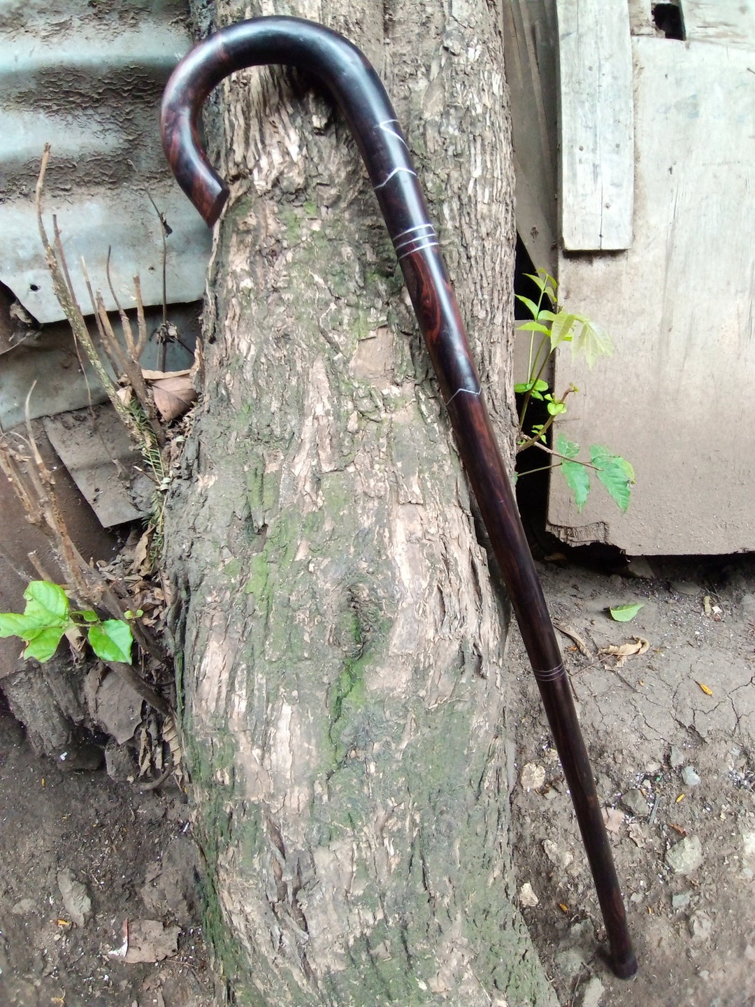 Original African Blackwood & Iron Art Walking Stick Cane Handmade ...
