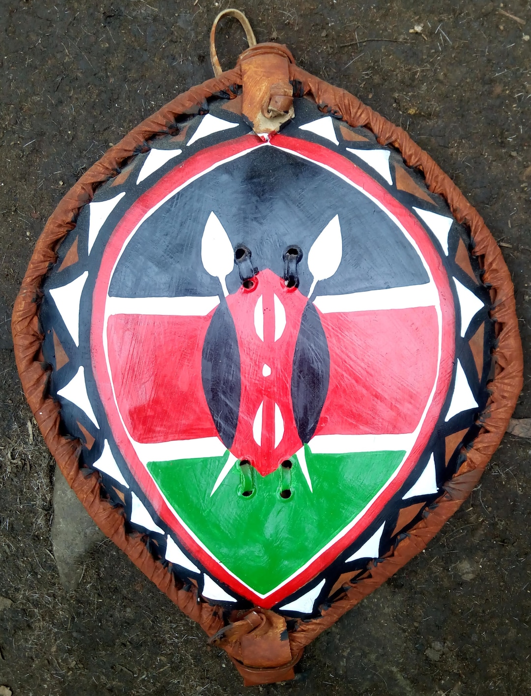 Original Maasai Shield Fully-functional Cowhide Leather Kenya Africa ...