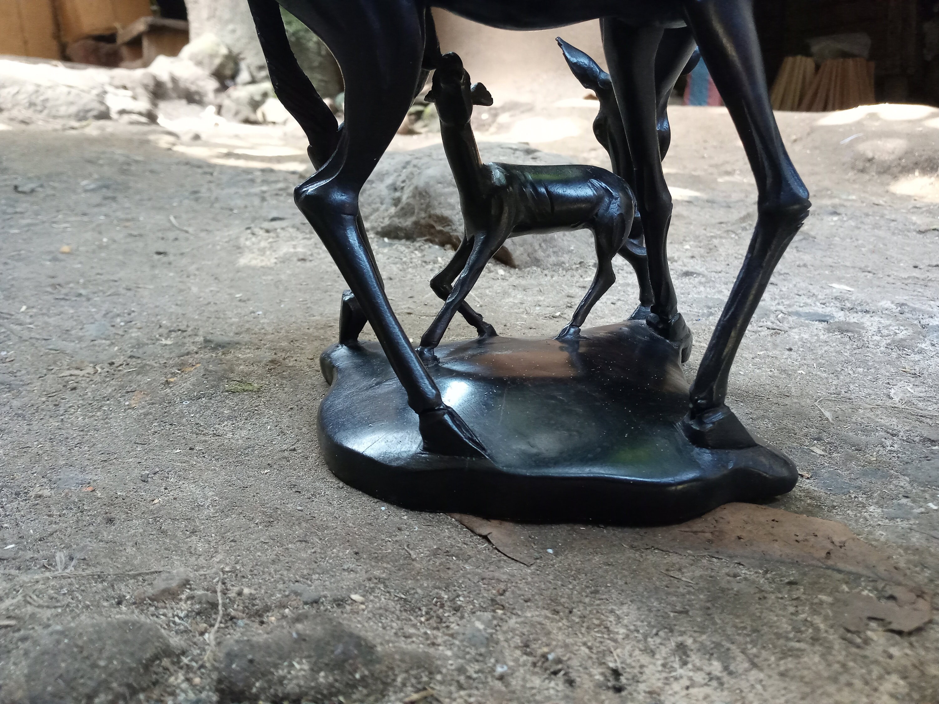 Solid Black Antelope Gazelle & Baby Original Kamba Table Art Kenya ...