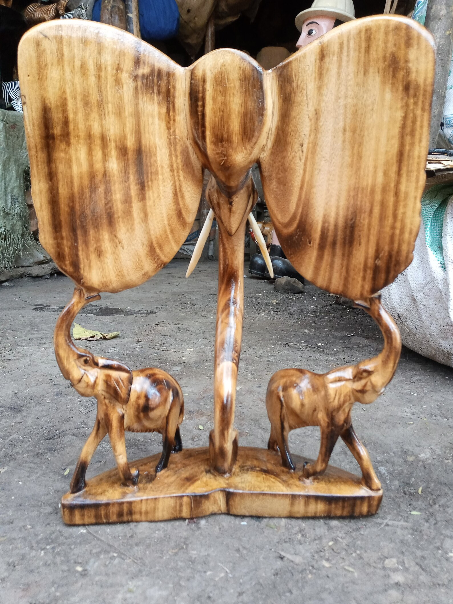 Kamba Tribal Plaque Elephant Mask Kenya Africa Olivewood Carving ...