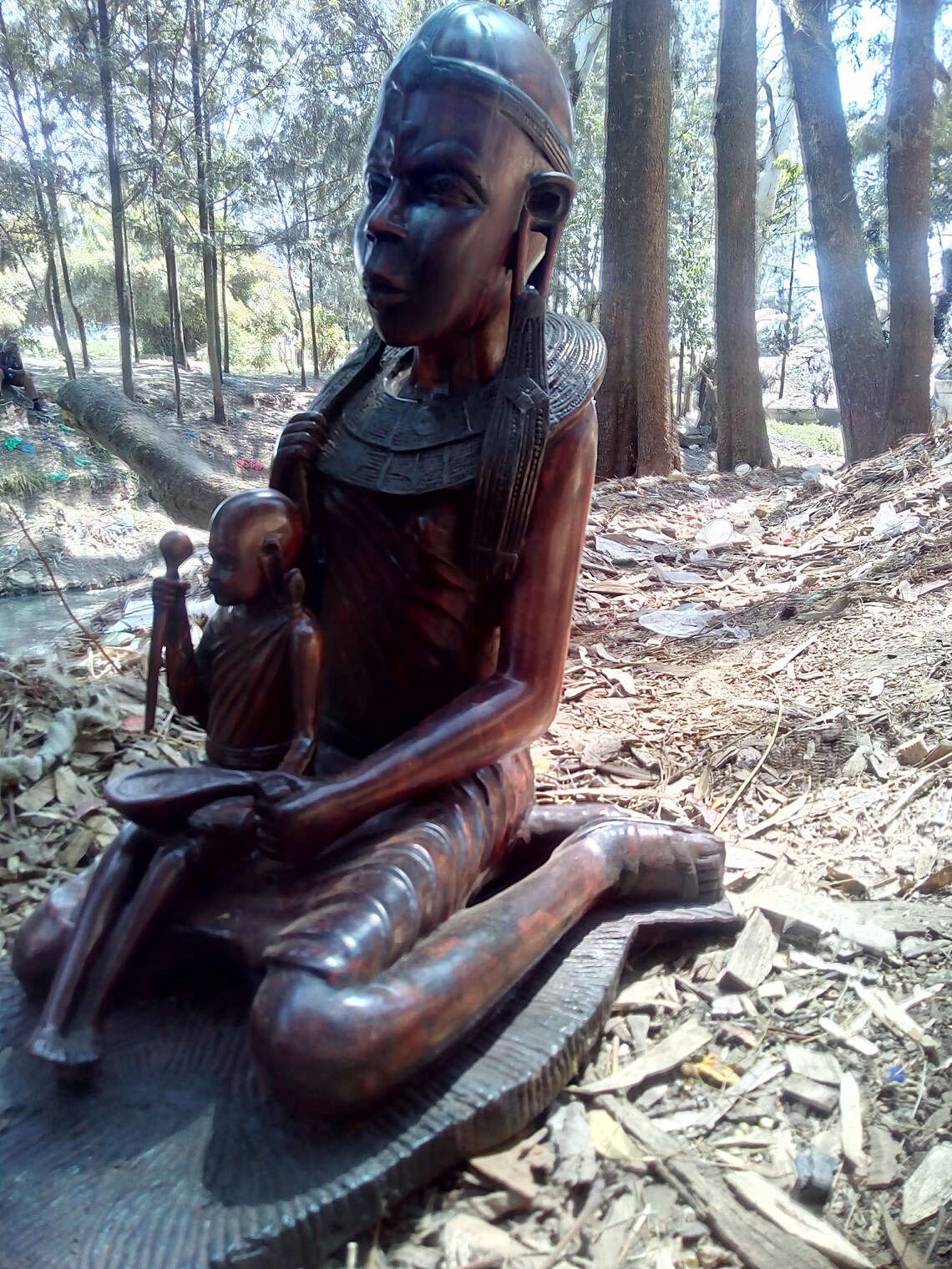 Original 1-Piece Solid Rosewood Kamba Woman And Child | Etsy