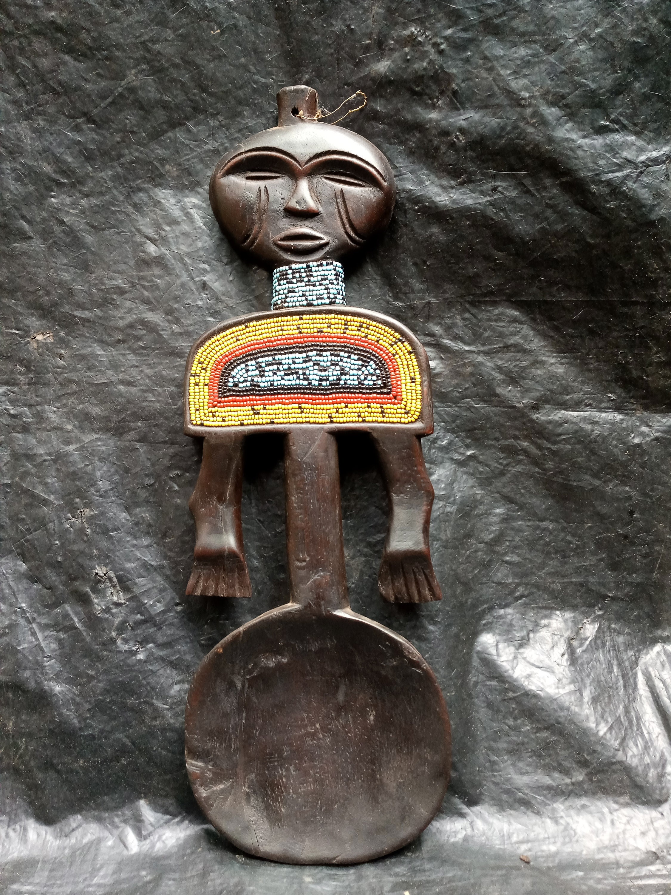 Chokwe Tribe beaded Spoon Hand Carved Tropical - Etsy
