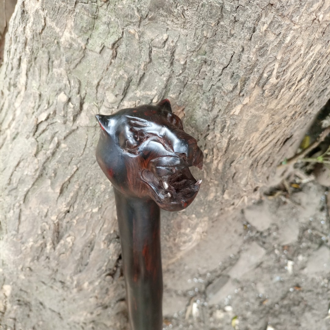 Original Tiger Walking Stick Cane Unisex Kenya Africa Solid Natural ...