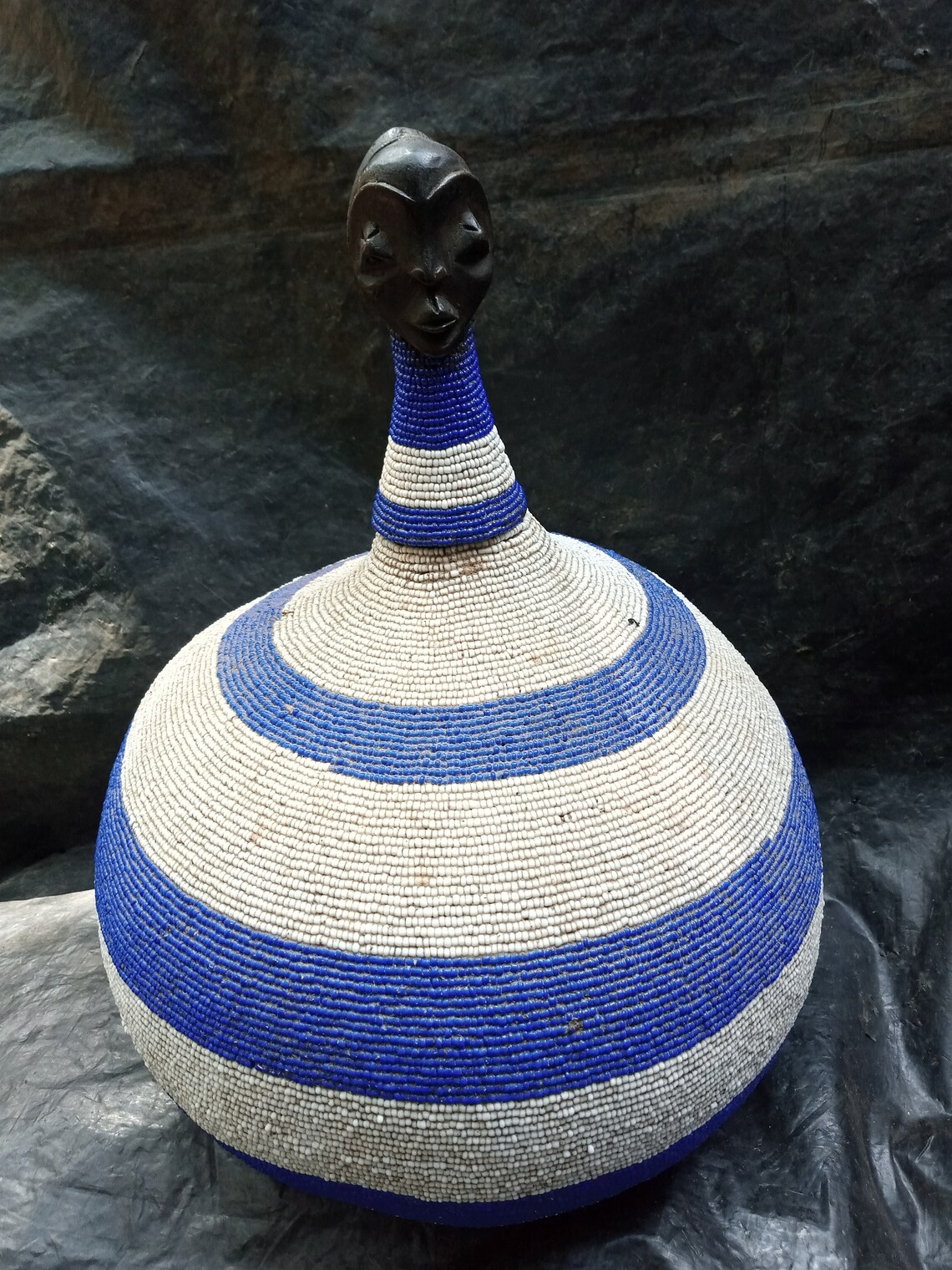 Vintage Calabash Gourd Pende Tribe Oiginal Covered Pot Bowl - Etsy UK