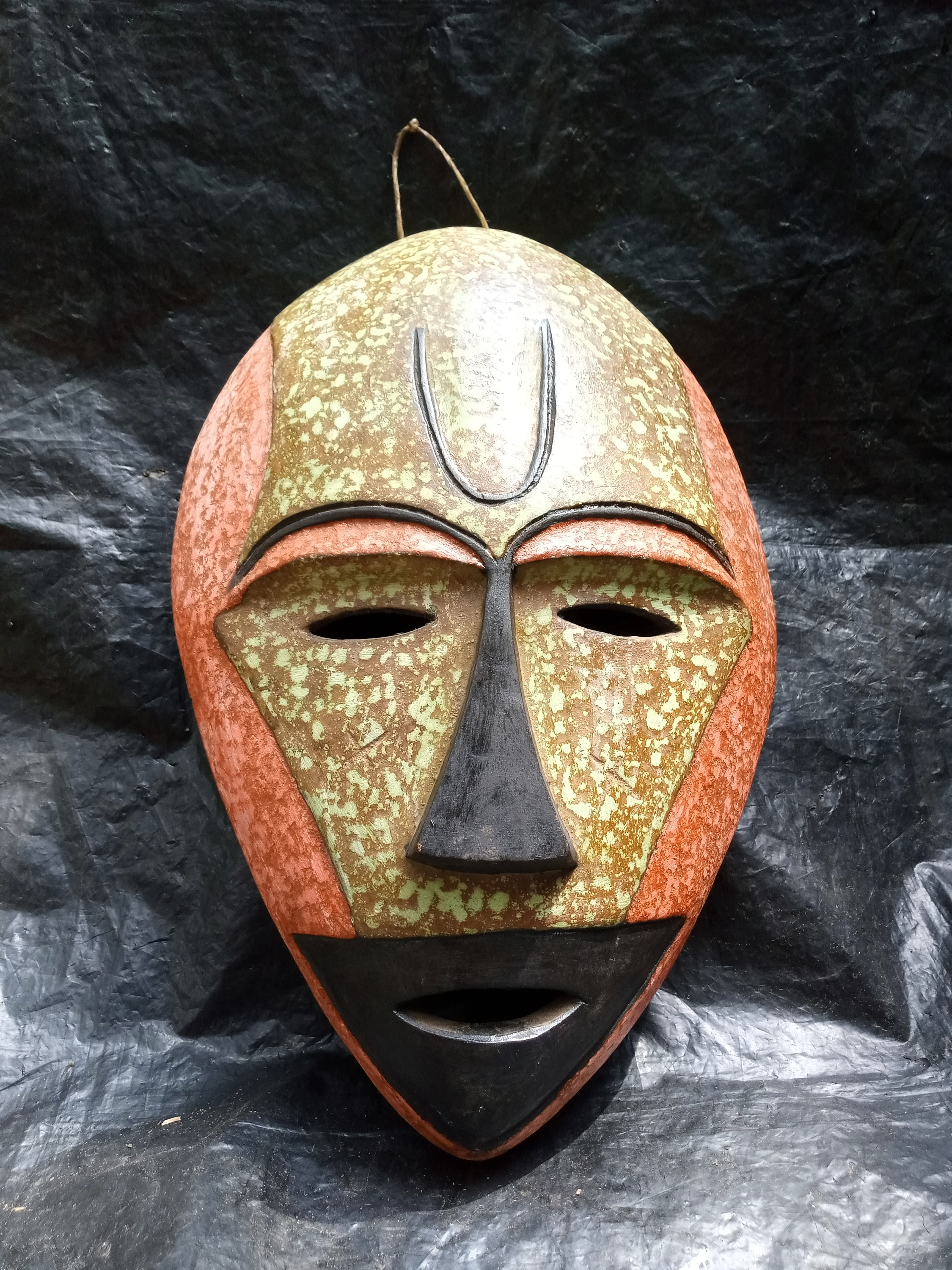 Original Boa Tribe Pink Green Tribal Mask Marriage Ceremonial Gift DRC ...