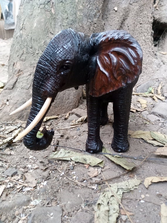 Black Ironwood Elephant Original Kamba Tribe Table Art Kenya - Etsy