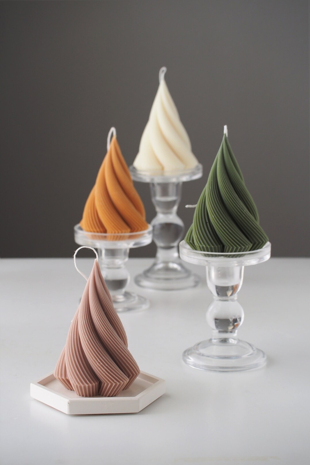 Icecream Ribbed Candle, Twisted Candle, Shaped Candle, Scented Candle ...