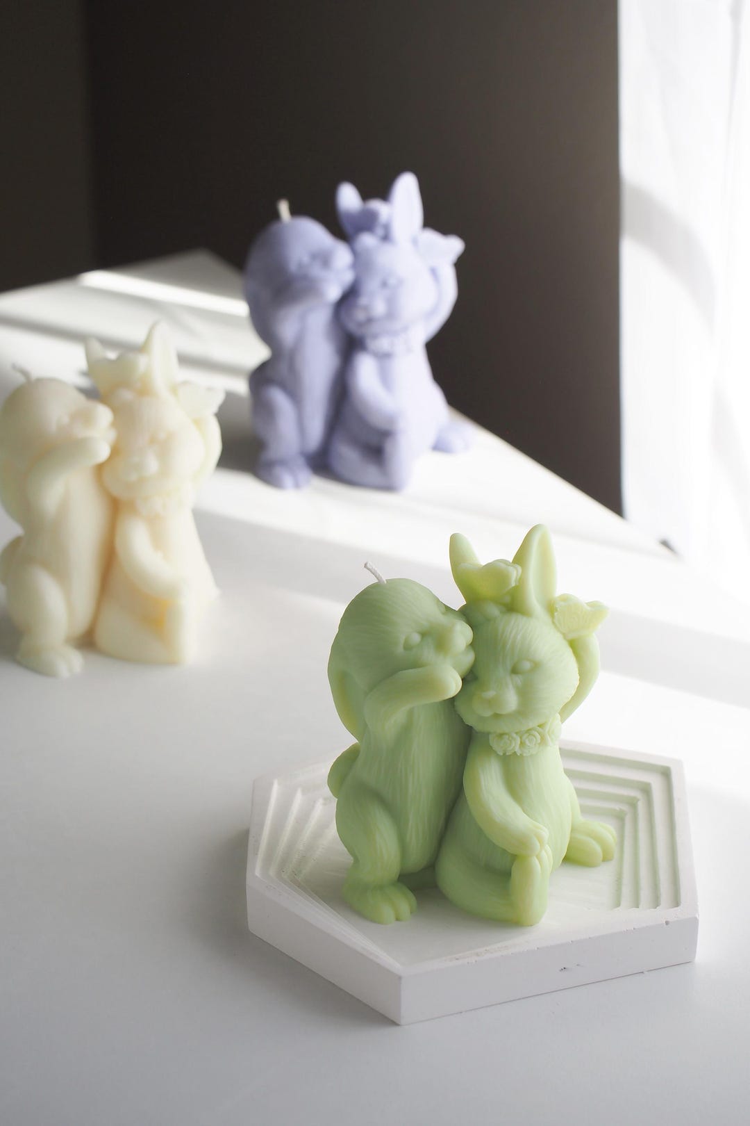 Bunny Animal-shaped Candle, Custom Scent Color Candle, Natura Soy ...
