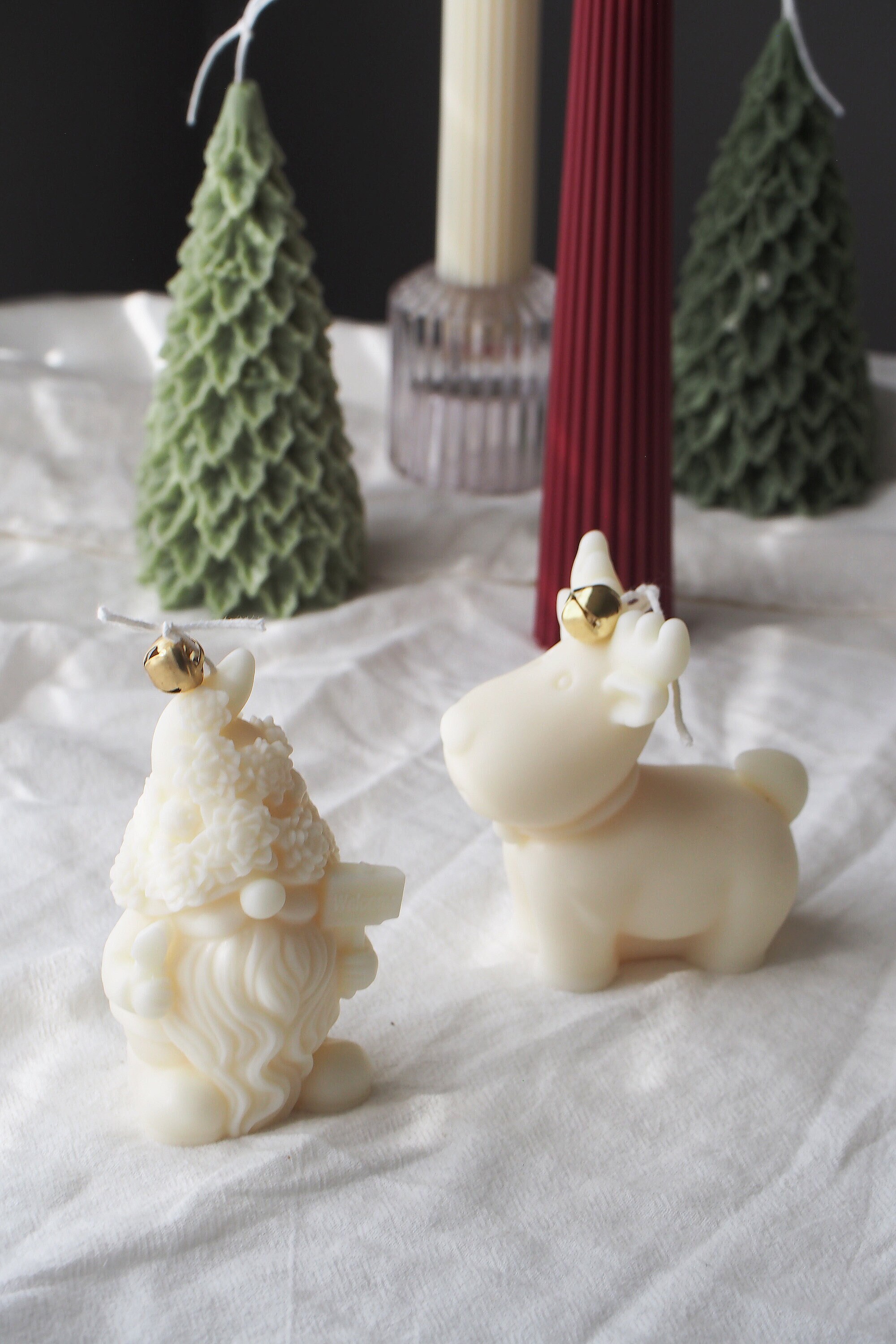 Handmade Soy & Beeswax Christmas Candle, Reindeer Gnome Decor - Etsy