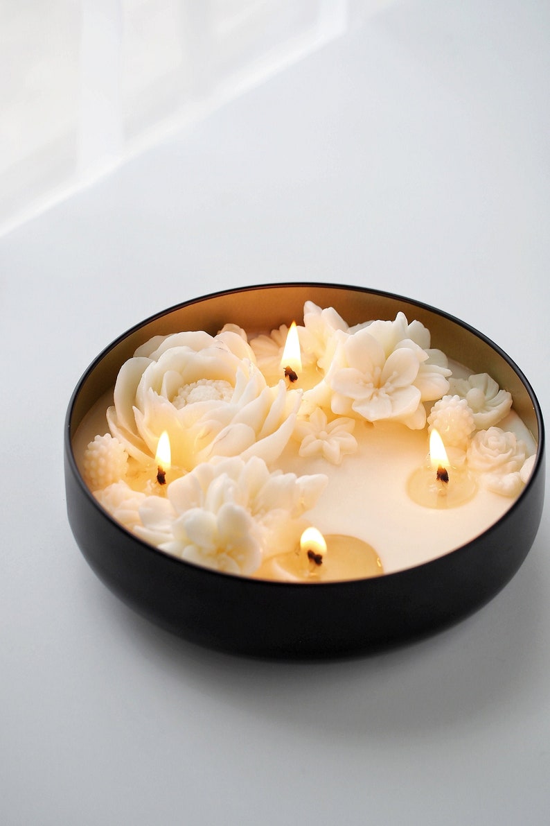 SWEET GARDEN Flower Candle Soy Candle 4 Wicks Candle - Etsy