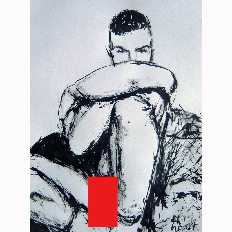 Male Nude Sketch Etsy