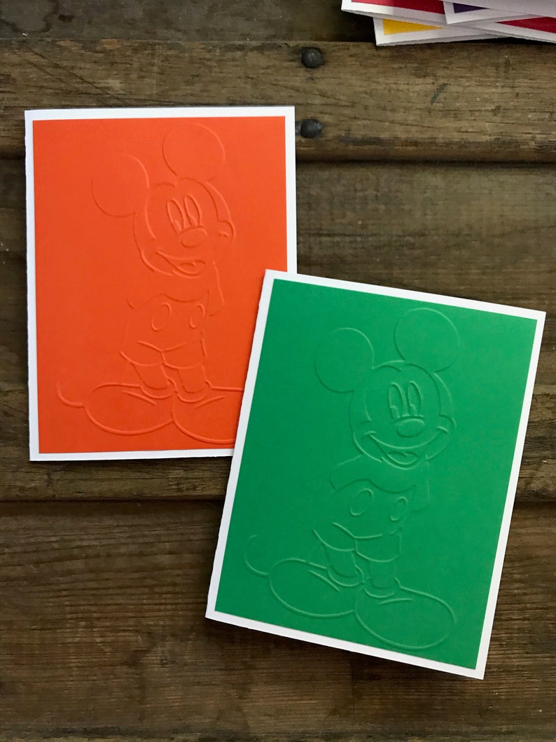 Disney Mickey Mouse Set of 6 Note Cards - Etsy