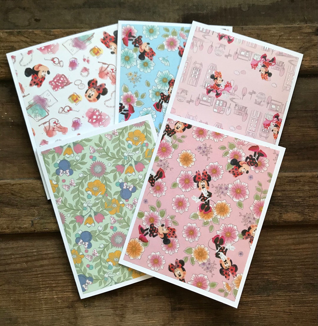 Disney Minnie Mouse Set of 5 Notecards - Etsy