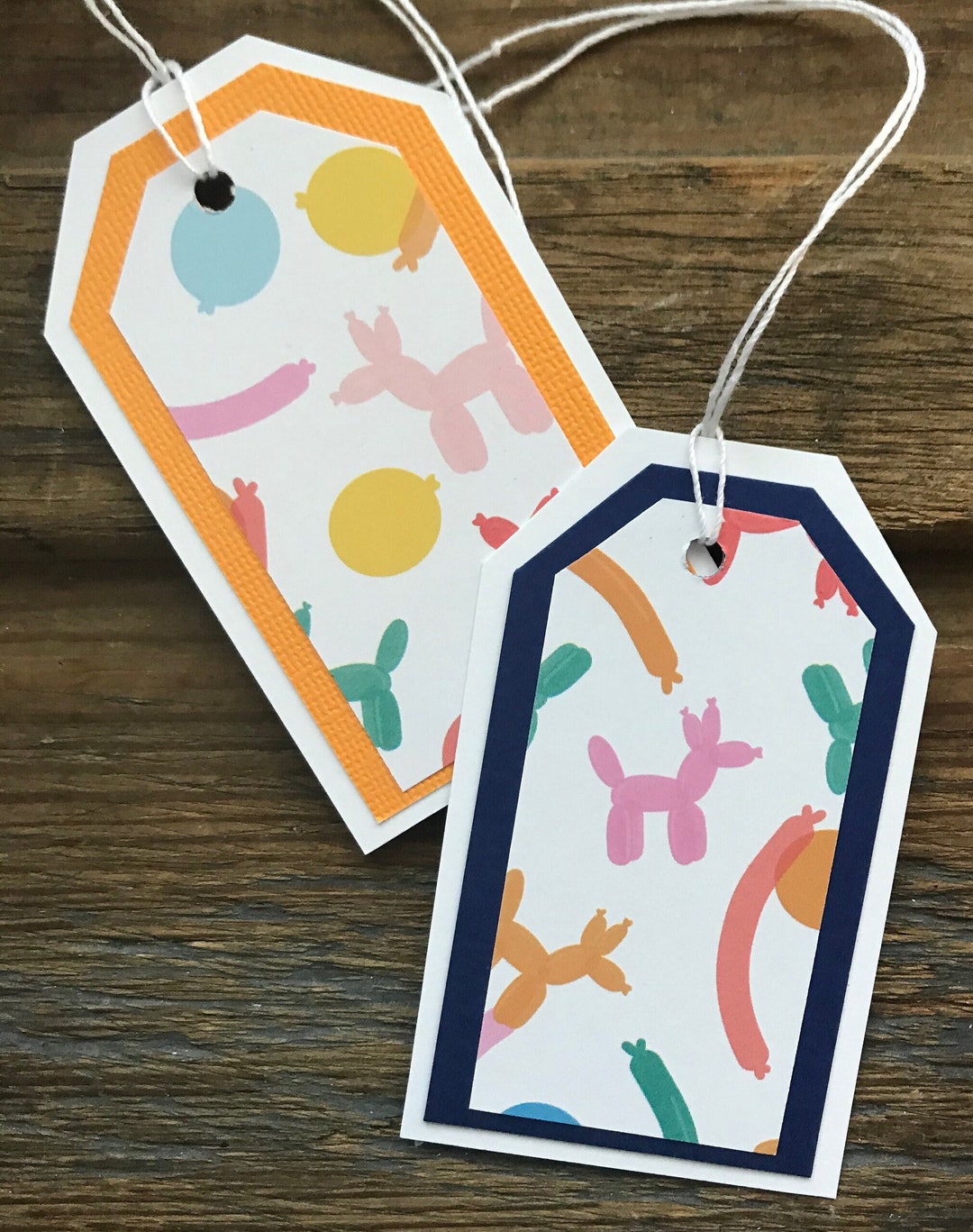 Balloon Animals Gift Tags Set of 5 - Etsy
