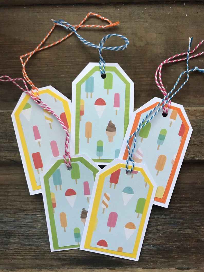 Ice Cream | Gift Tags | Set of 5 - Etsy
