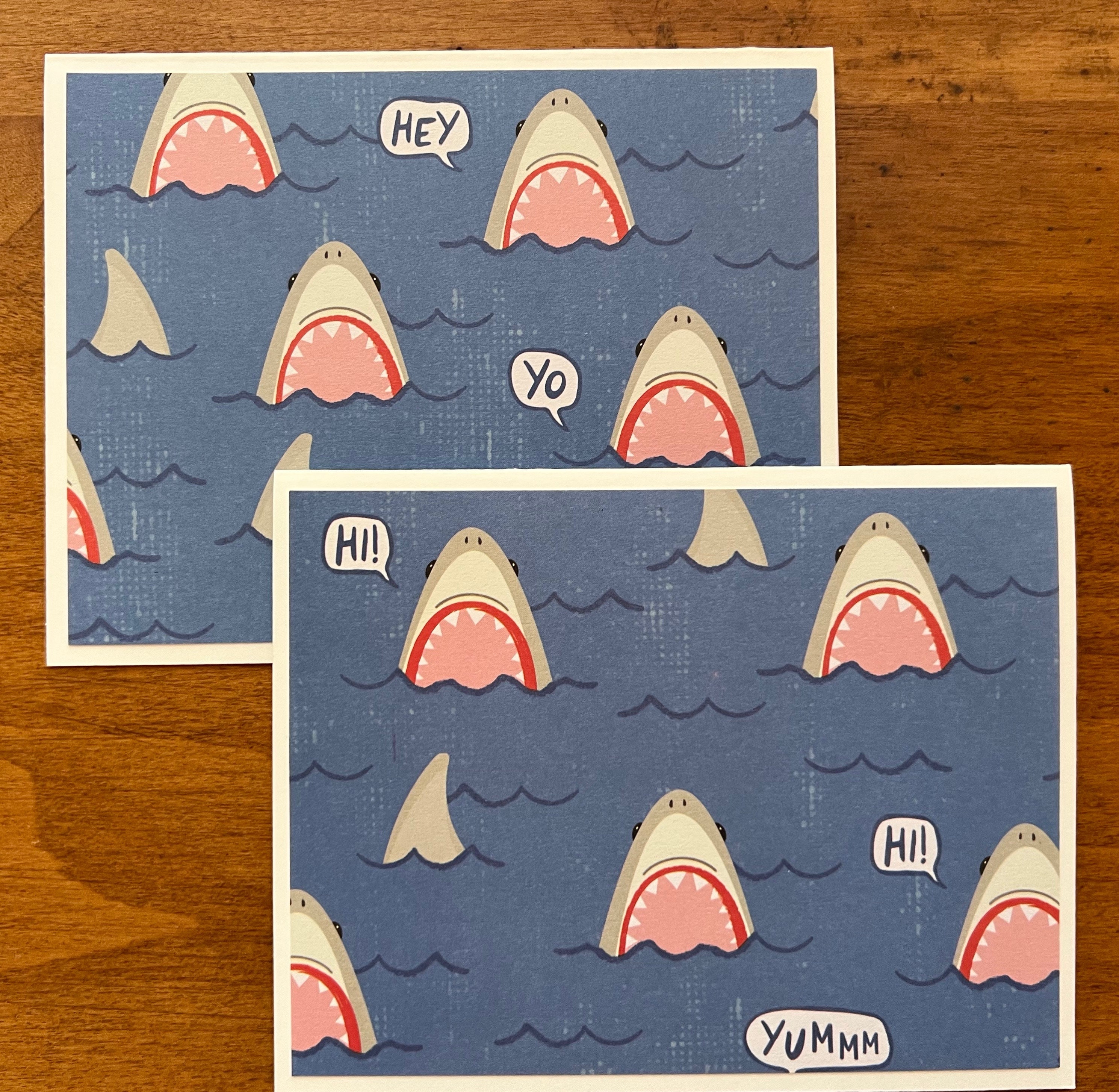 Shark | Great White | Blank Cards | Set of 5 | Note Cards - Etsy