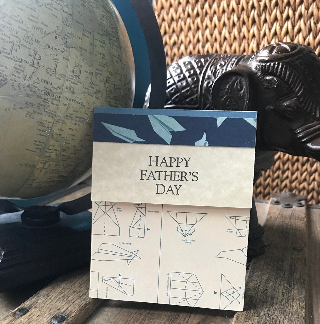 Paper Airplane Father's Day Card Gift Card Holder - Etsy