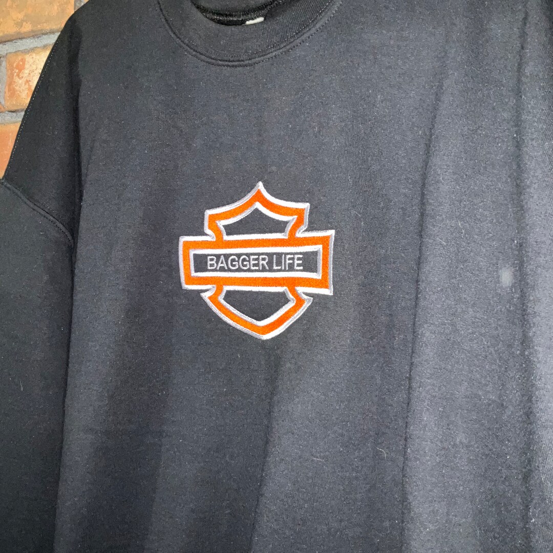 Bagger Life Crewneck Motorcycle Theme Bar and Shield - Etsy