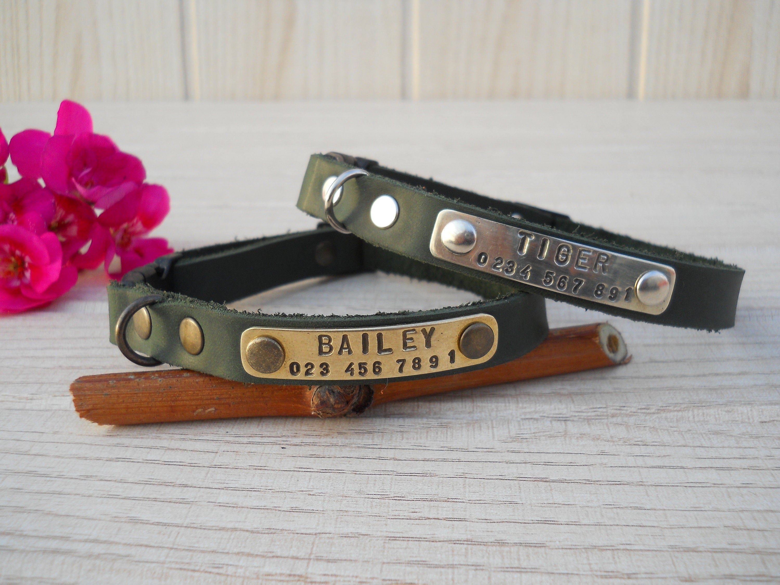 Leather Cat Collar Personalized Cat Collars Cat Collar - Etsy