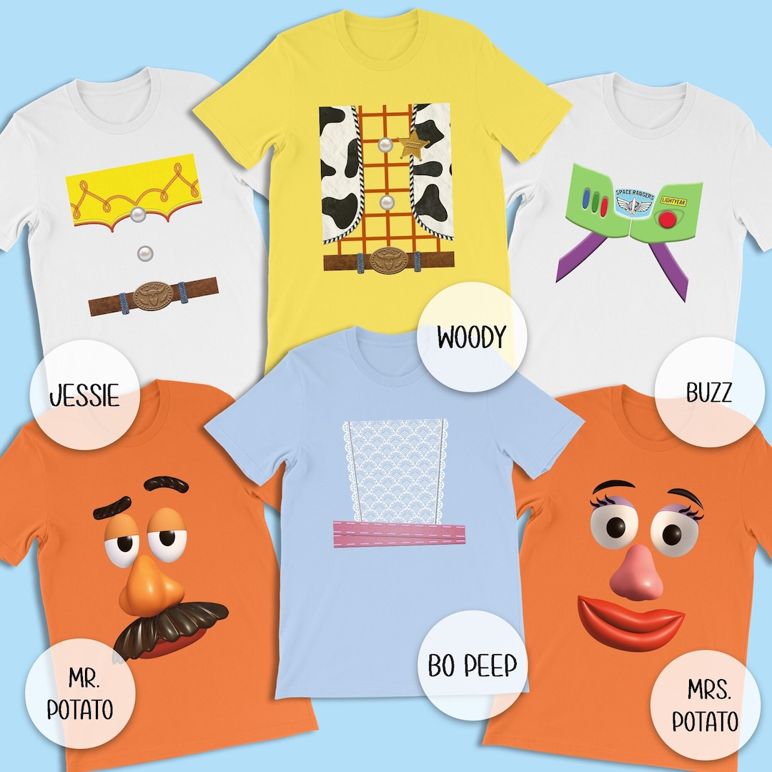 Pixar Toy Easy Costume Shirt, Character Group T-shirt, Family&friend ...