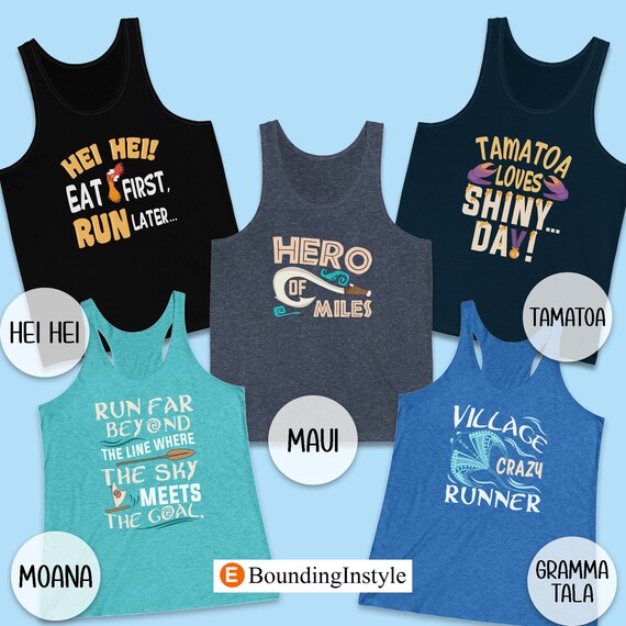 Moana Team Running Tank Tops Disney Half Marathon Rundisney - Etsy